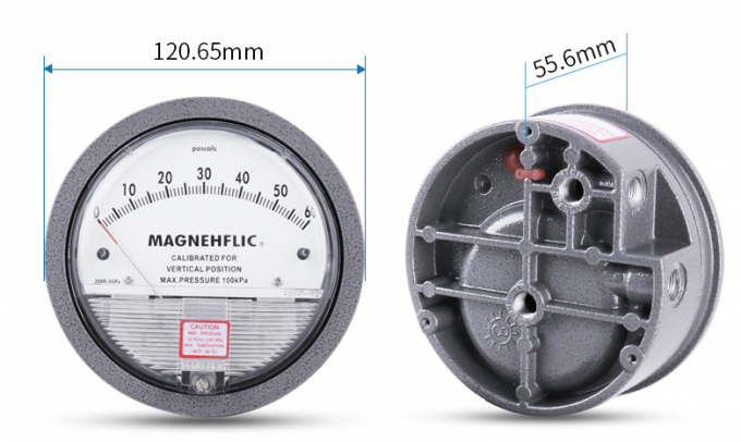 Elastic MC2000 Differential Pressure Gauge Stainless Steel 120mm 0-60pa