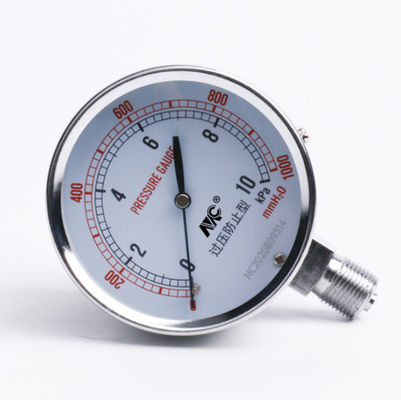 YNTP-60BFZ 1.6 Bar Stainless Steel Pressure Gauge 65mm Pointer Pressure Gauge