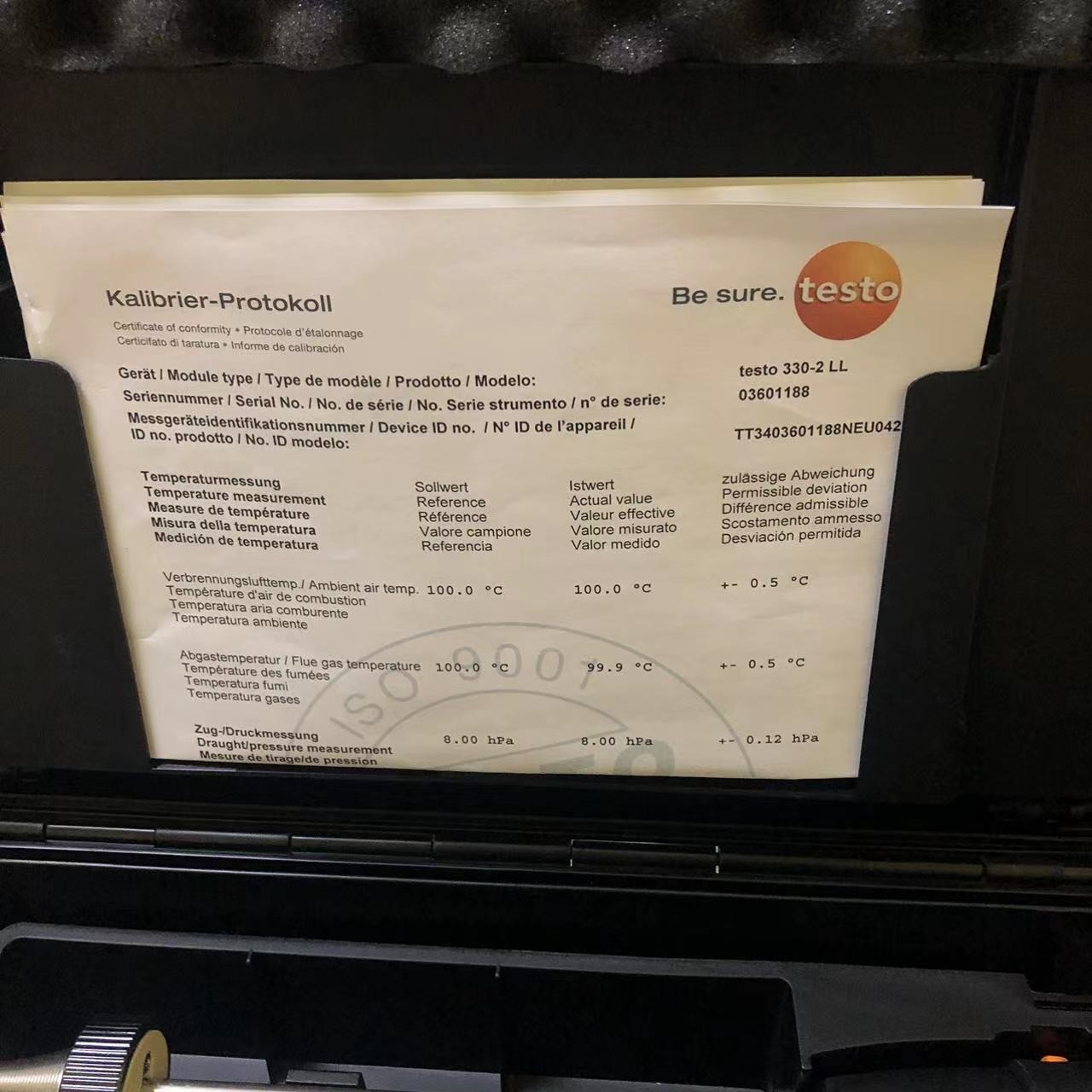 Original Testo 330-2 Ll - Pro Flue Gas Analysis Kit 330-1 Ll 0632 3306 ...