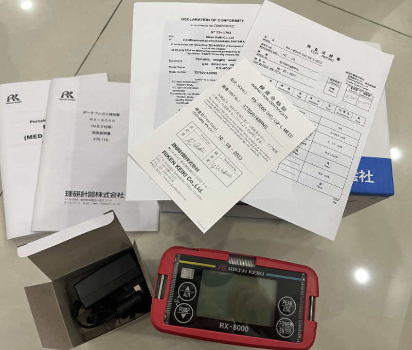 Riken Keiki RX8000 HC/O2 Gas Detector (LEL-VOL/O2) Portable HC/02 ...