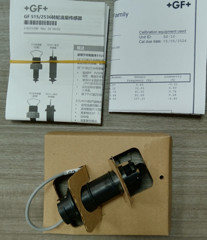 GF 3-8510-P0 Impeller Flow Sensor, Black PVDF Rotor, Polypropylene Body ...