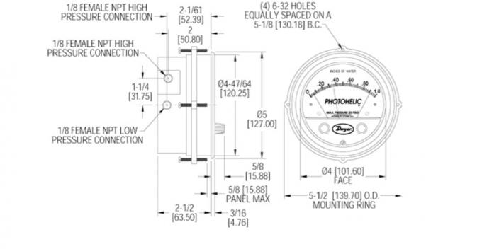 3000MR 3000MRS Combination Pressure Gauge With Low High Set Points